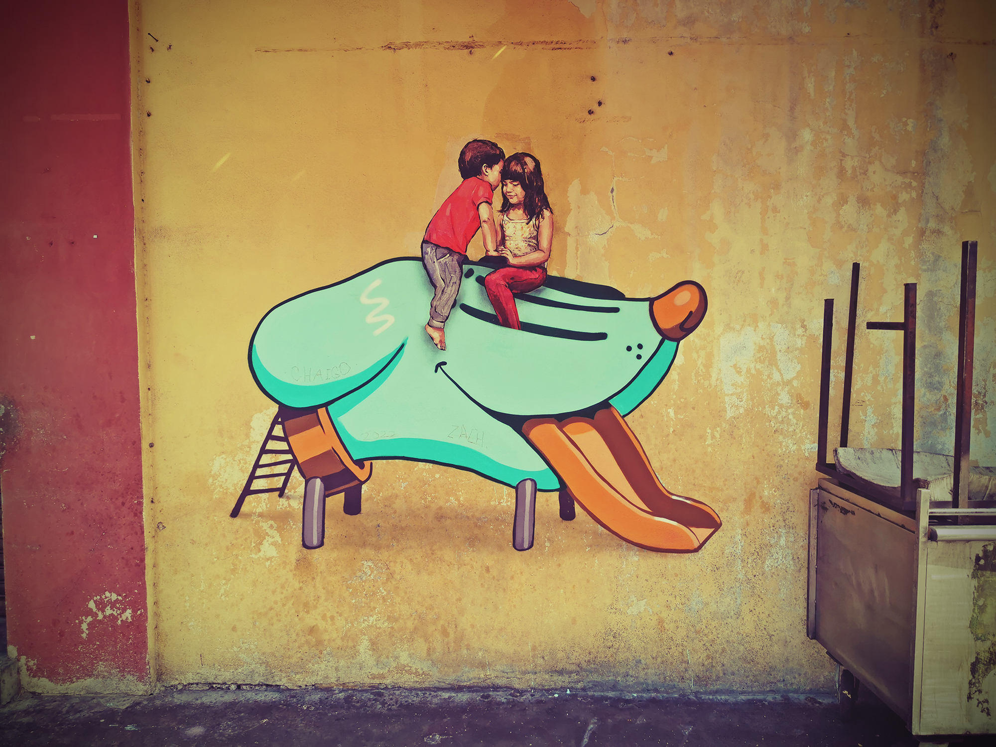 Penang Street Art ("Slide" by Kenji Chai and Ernest Zacharevic ...
